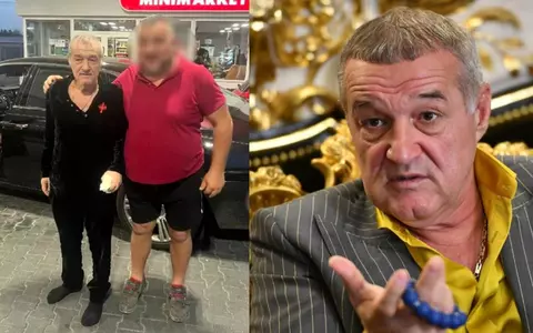 Gigi Becali a fost fotografiat desculț și îmbrăcat sport într o benzinărie Imaginea cu