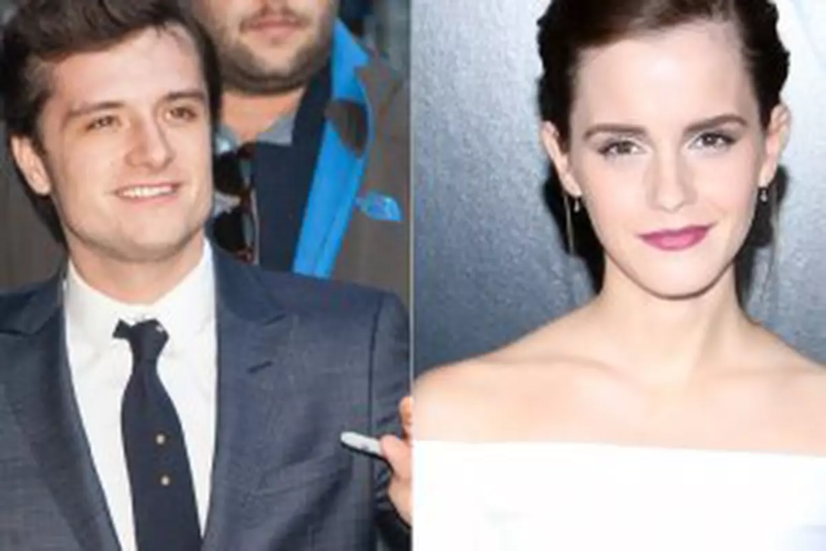 Emma Watson Et Josh Hutcherson Nina Dobrev And Emma Watson — Stock