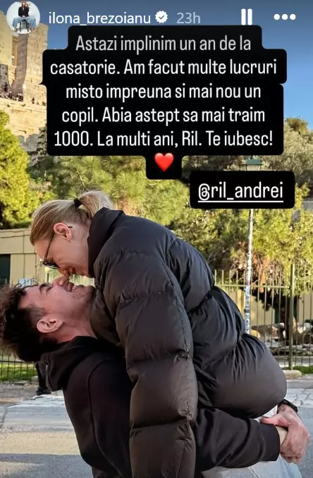 Ilona Brezoianu a sărbătorit un an de la nuntă. Ce i-a transmis actrița ...