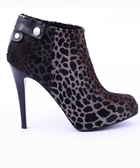 Botine din piele, animal print, Il Passo - Elle.ro