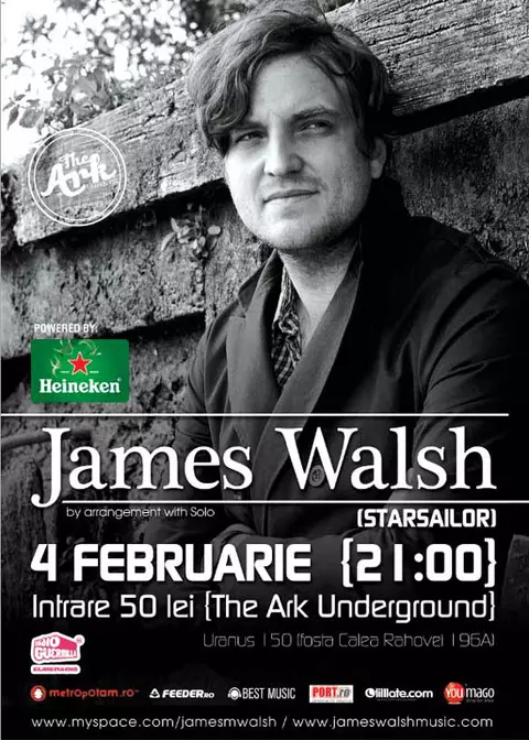 James Walsh, solistul Starsailor, concert la The Ark - Elle.ro