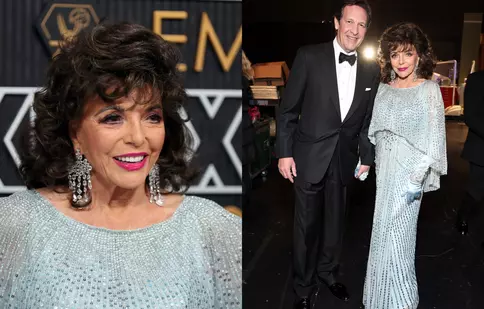 Joan Collins a făcut furori la Gala Premiilor Emmy 2024. Actrița de 90 ...