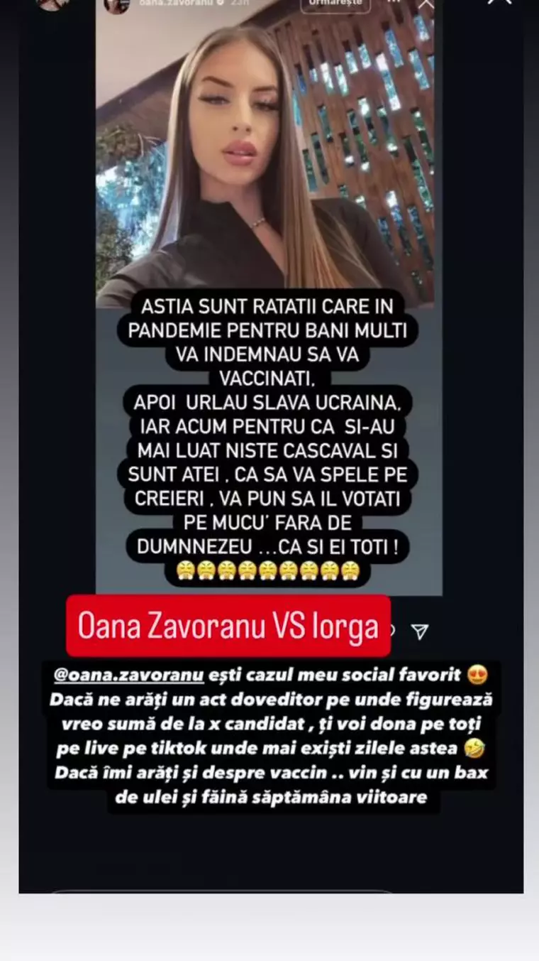 Oana Zăvoranu și TikTokerița Iorga Ana Maria, conflict aprins pe tema ...