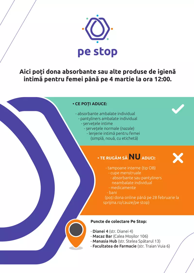 Pe Stop: două fete strâng absorbante pentru femeile fără adăpost (și le ...