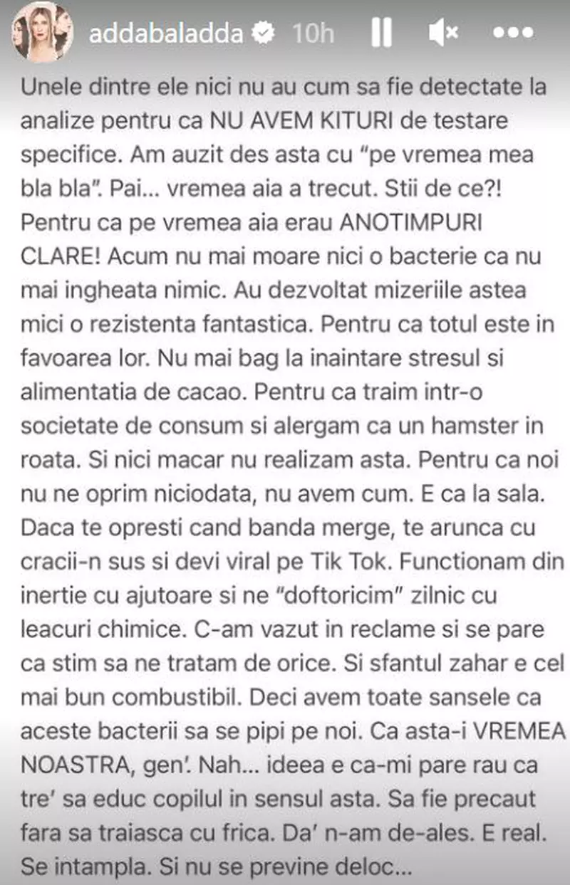 Adda, mesaj important, după diagnosticarea cu boala Lyme. Cum își ...