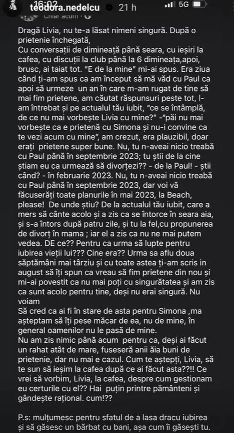 Teodora Nedelcu, fosta iubită a lui Spike, declarații neașteptate după dezvăluirile făcute de ...