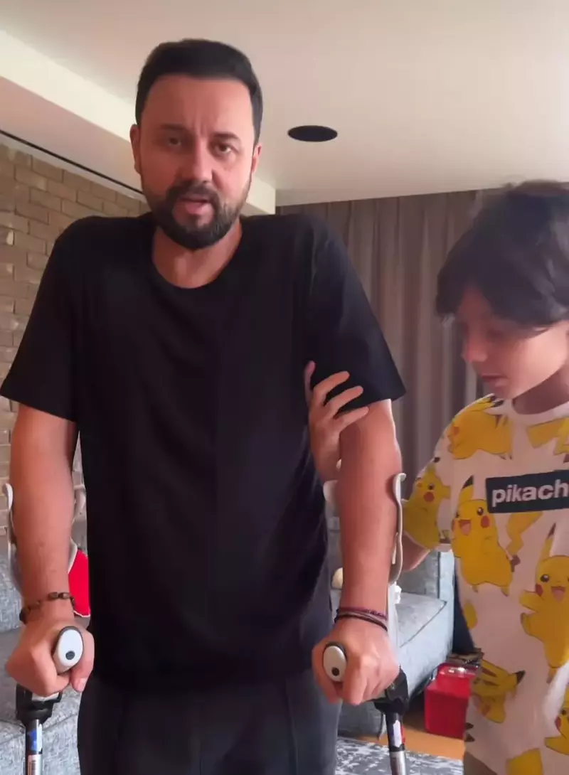 Imagini cu Cătălin Măruță în cârje. Ce gest duios a făcut Eva Măruță ...